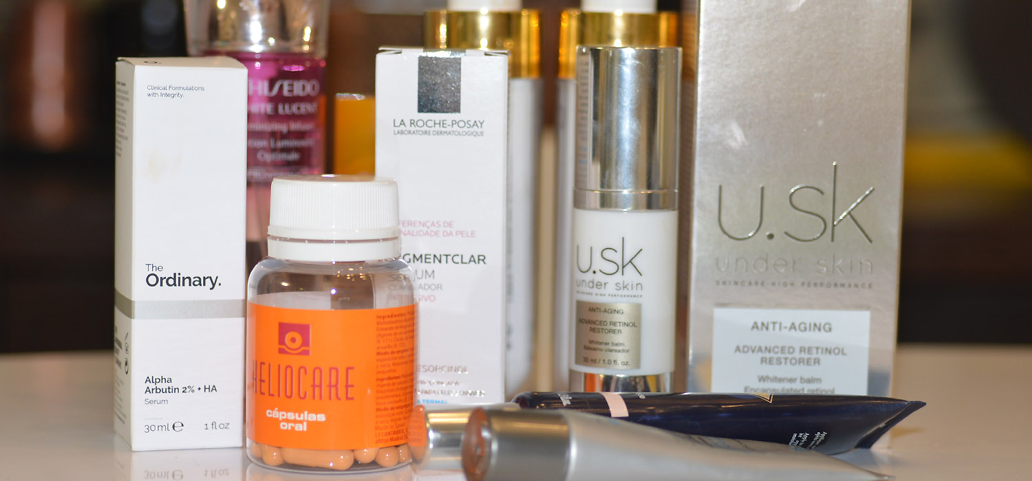 Produtos e cremes que usei para clarear o melasma | Por Cinthia Ferreira